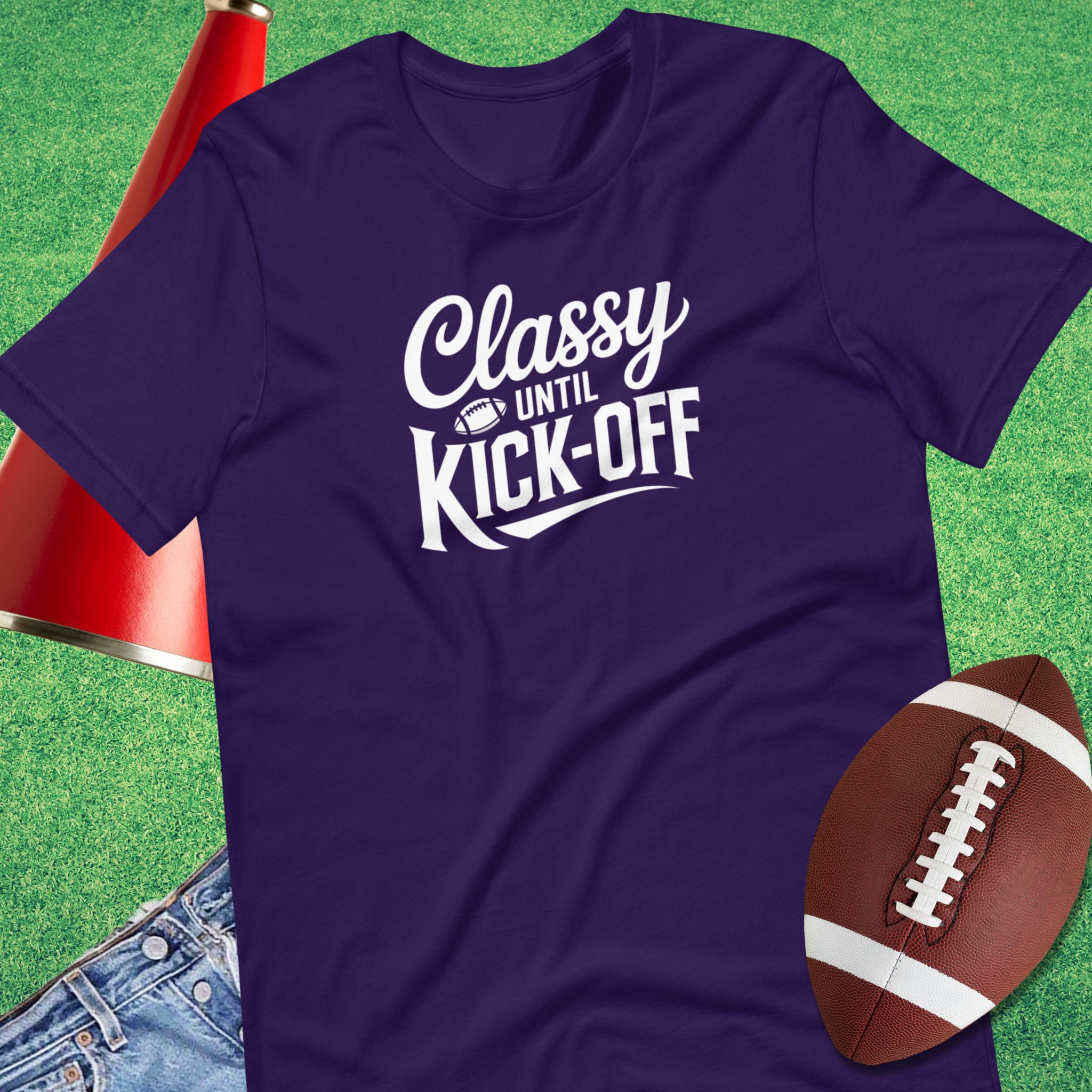 Classy Until Kickoff T-Shirt | Funny Football Mom Tee – Sideline Gods